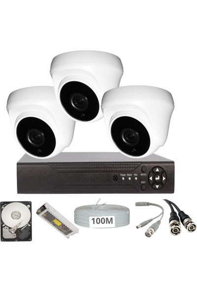 Pıcam - Dome 3 Kameralı Pro Set Full Hd 1080P HDD Dahil Pıcam - Dome 3 Kameralı Pro Set Full Hd 1080P HDD Dahil