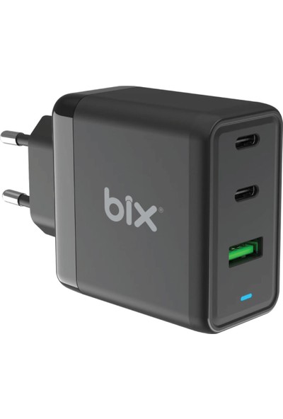 Bix BX-3P65G 3 Port Gan Teknoloji 65W Laptop/macbook/ipad/android Uyumlu Qc 4.0 Hızlı Şarj Adaptörü Bix BX-3P65G 3 Port Gan Teknoloji 65W Laptop/macbook/ipad/android Uyumlu Qc 4.0 Hızlı Şarj Adaptörü
