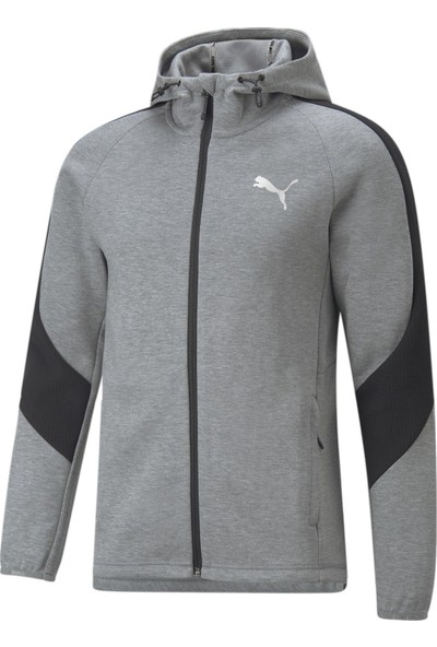 Puma Evostripe Full-Zip Erkek Kapüşonlu Sweatshirt Gri 84991503 M - Gri