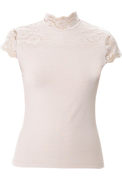 Arancia Dantelli Balıkçı Yaka Kısa Kol Arancia Dantelli Balıkçı Yaka Kısa Kol