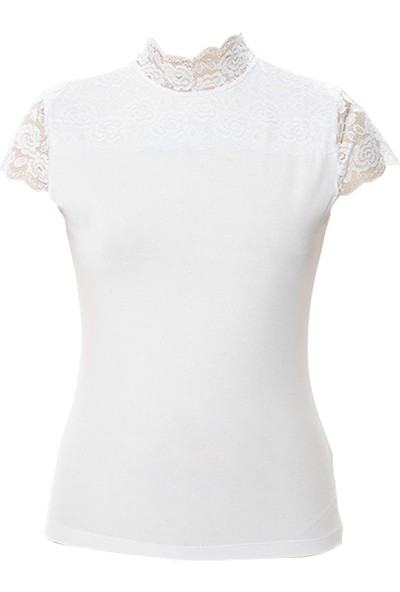 Arancia Dantelli Balıkçı Yaka Kısa Kol Arancia Dantelli Balıkçı Yaka Kısa Kol