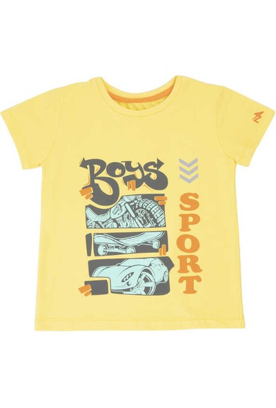 Nexactive Pamuklu Erkek Çocuk Kısa Kollu Motor Baskılı Tişört