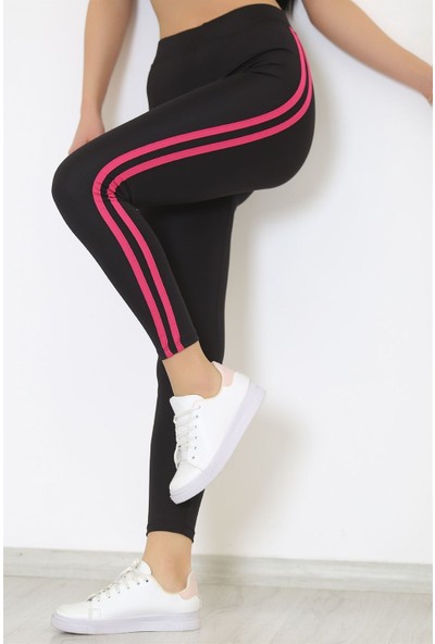 By Mino Çift Şeritli Dalgıç Tayt Siyahfuşya - 9153.1098. By Mino Çift Şeritli Dalgıç Tayt Siyahfuşya - 9153.1098.