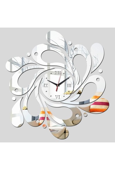 PLZ Shop 2 Adet Ev Kristal Akrilik Kuvars Ayna Petal Desen Saat Gümüş (Yurt Dışından) PLZ Shop 2 Adet Ev Kristal Akrilik Kuvars Ayna Petal Desen Saat Gümüş (Yurt Dışından)