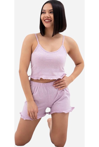 Yagmur Beren Fırfırlı Askılı Pijamatakımı