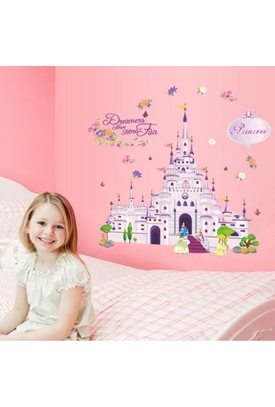 Crystal Kids Kız Çocuk Odası Duvar Dekoru Prenses Şatosu Duvar Sticker