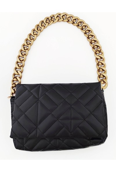 Kapitoneli Zincir Askılı Kadın Omuz Çantası