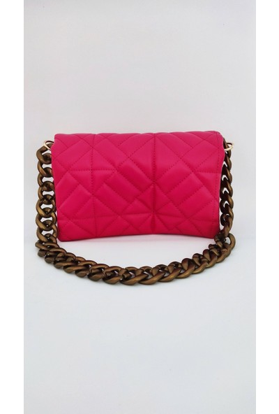 Kapitoneli Zincir Askılı Kadın Omuz Çantası