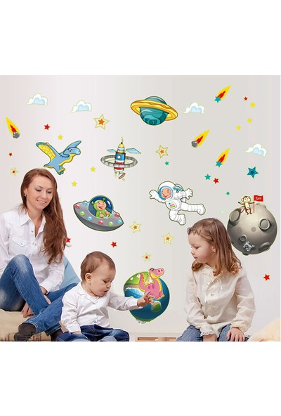 Crystal Kids Erkek Çocuk Odası Dekorasyonu Karanlıkta Parlayan Fosforlu Uzay Duvar Sticker Crystal Kids Erkek Çocuk Odası Dekorasyonu Karanlıkta Parlayan Fosforlu Uzay Duvar Sticker