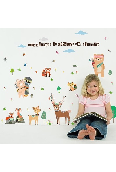 Orman Hayvanları Çocuk ve Bebek Odası Dekoru Duvar Sticker Orman Hayvanları Çocuk ve Bebek Odası Dekoru Duvar Sticker