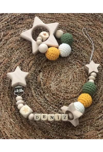 Lilam Tasarım Örtü Toplu Dişlikli Emzik Askısı Lilam Tasarım Örtü Toplu Dişlikli Emzik Askısı