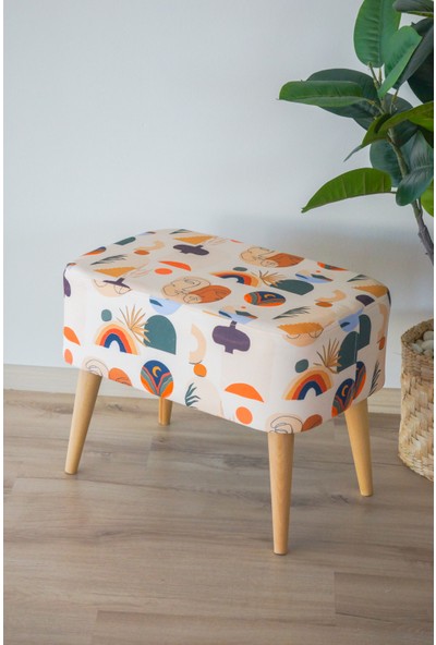 Semya Home Iskandinav Desenli Retro Ahşap Puf & Bench Semya Home Iskandinav Desenli Retro Ahşap Puf & Bench