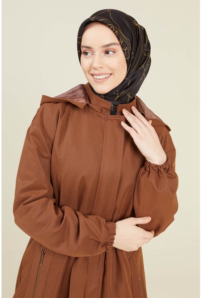 SETRMS Taba Kapişonlu Kemer Detaylı Pardösü 2212013 SETRMS Taba Kapişonlu Kemer Detaylı Pardösü 2212013