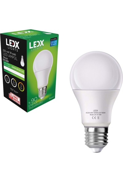 Ledx LED Ampül 220V 18W 1200 Lümen Beyaz E27 Ld-18 Ledx LED Ampül 220V 18W 1200 Lümen Beyaz E27 Ld-18