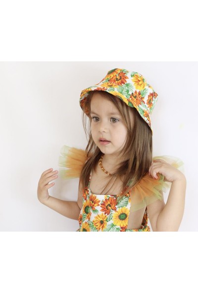 Le Petit Sole Kız Çocuk Ayçiçekli Bucket Şapka