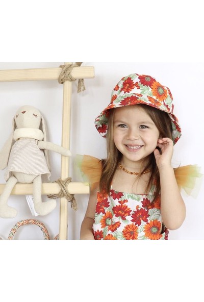 Le Petit Sole Kız Çocuk Ayçiçekli Bucket Şapka