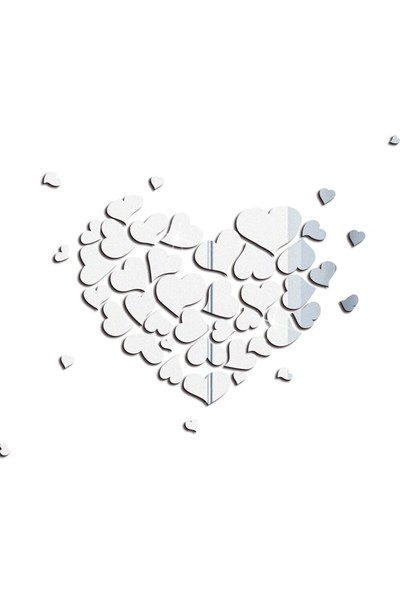 Dez 3D Kalp Pleksi Dekoratif Ayna