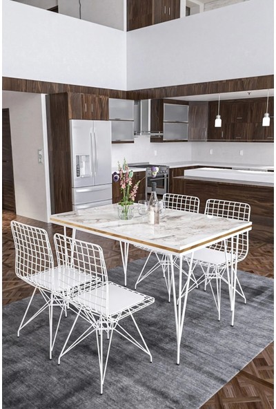 Trendy Assel White Fairy 4 Kişilik Yemek Masa Sandalye Takımı Trendy Assel White Fairy 4 Kişilik Yemek Masa Sandalye Takımı