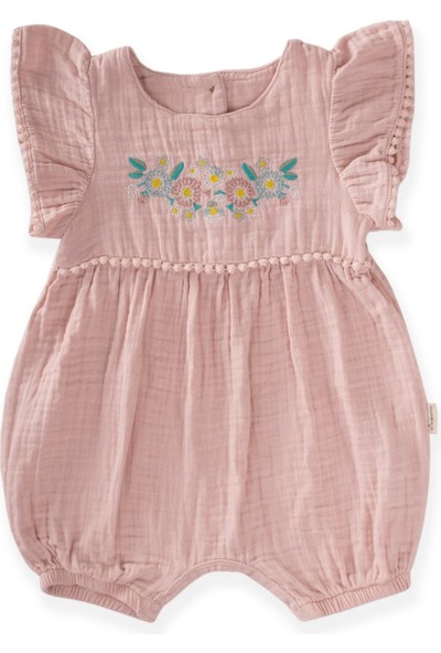 Cigit Nakışlı Ponpon Detaylı Şort Tulum 0-3 Yaş Pudra Pembe Cigit Nakışlı Ponpon Detaylı Şort Tulum 0-3 Yaş Pudra Pembe