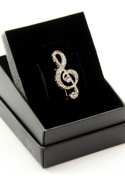 Zaim Aksesuar Gümüş Rengi Sol Anahtarı Broş Zaim Aksesuar Gümüş Rengi Sol Anahtarı Broş