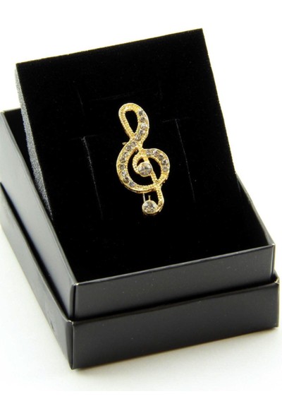 Gümüş Rengi Sol Anahtarı Broş