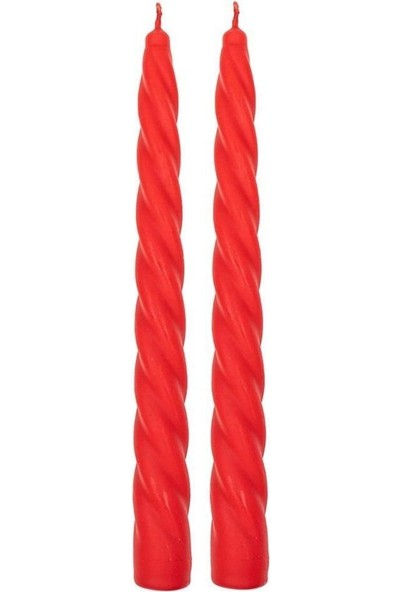 Piyop 2'li Burgulu Şamdan Mum Kırmızı Piyop 2'li Burgulu Şamdan Mum Kırmızı