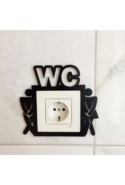 LazerAtölye Tuvalet Desenli Dekoratif Priz Süsü - Wc Dekoratif Priz Süsü