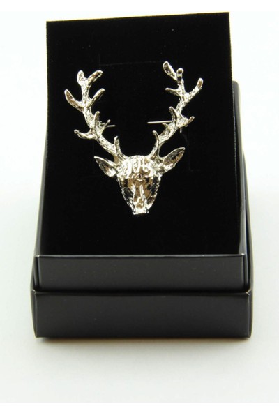 Gümüş Rengi Geyikli Broş Gümüş Rengi Geyikli Broş