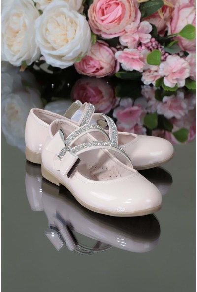 Kidessa 1119 Kız Çocuk Bantlı Babet Ayakkabı - NKT01119-PUDRA-27