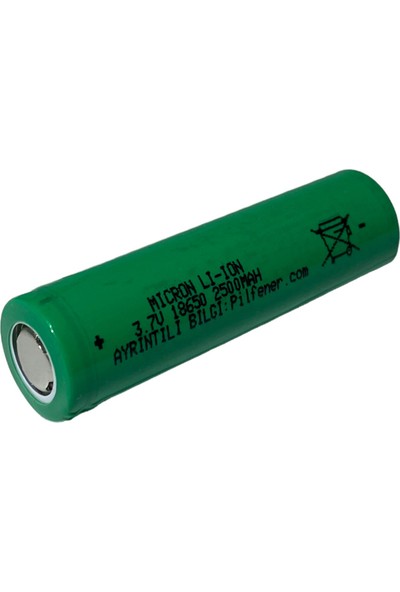 Micron Lityum Pil 18650 3.7 V 2500 Mah 5c Pil (Batarya) Micron Lityum Pil 18650 3.7 V 2500 Mah 5c Pil (Batarya)