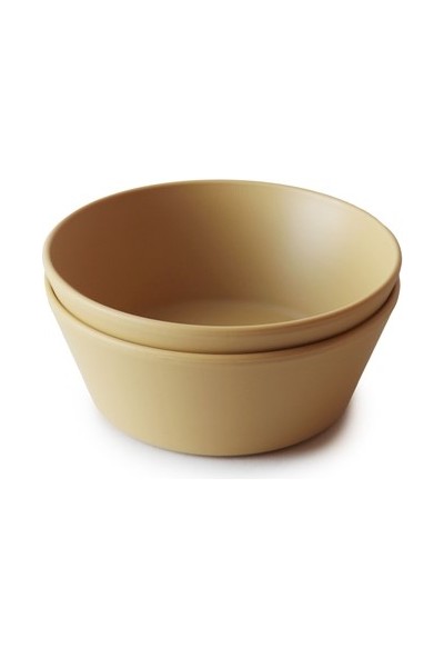 Mushie Ikili Yuvarlak Yemek Kasesi - Mustard Mushie Ikili Yuvarlak Yemek Kasesi - Mustard