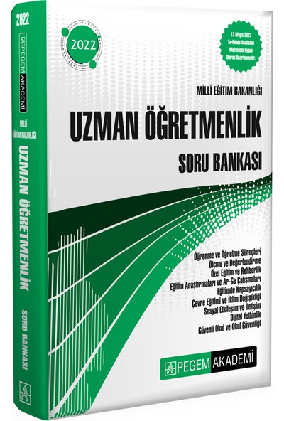 Pegem Akademi Yayıncılık 2022 Milli Eğitim Bakanlığı Uzman Öğretmenlik Soru Bankası Pegem Akademi Yayıncılık 2022 Milli Eğitim Bakanlığı Uzman Öğretmenlik Soru Bankası