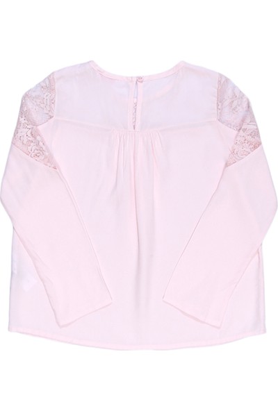 Pink&orange Çocuk Dantel Detaylı Pembe Bluz