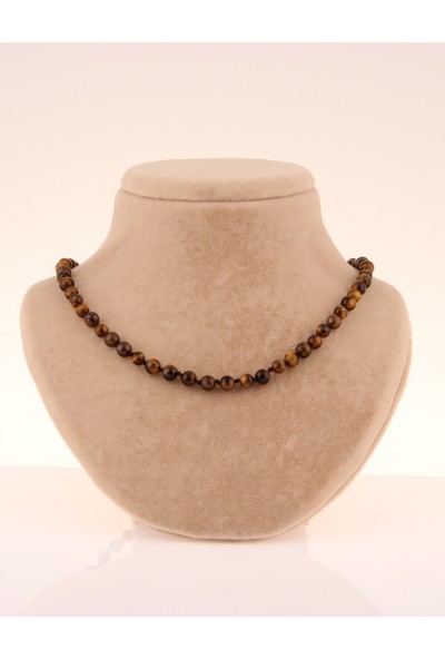 Osmanlı Doğaltaş Kaplan Gözü 6 mm Düğümlü Kolye Osmanlı Doğaltaş Kaplan Gözü 6 mm Düğümlü Kolye