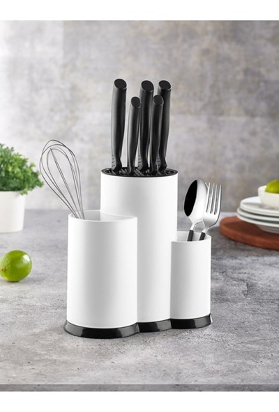 Piithalat 3 Bölmeli Kaşıklık - Şef Bıçaklık Standı Piithalat 3 Bölmeli Kaşıklık - Şef Bıçaklık Standı