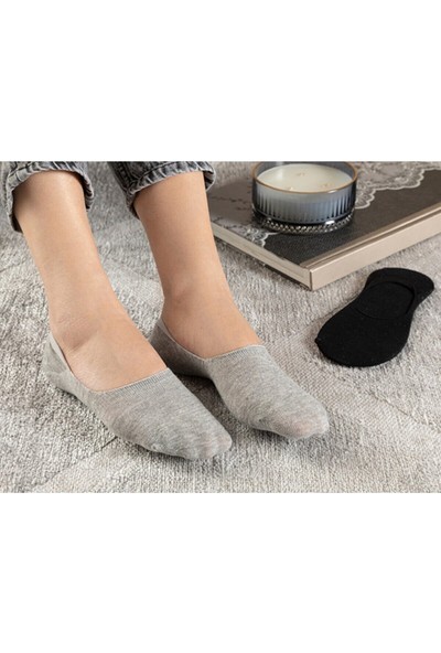 4'lü Premium Dikişsiz Silikonlu Bambu Babet Çorap - Görünmez