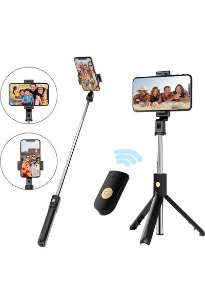 DEİLMİ Android Ios Cep Telefonu Uyumlu Bluetooth Kumandalı K07 Selfie Çubuğu 3 Ayaklı Tripod Tutucu DEİLMİ Android Ios Cep Telefonu Uyumlu Bluetooth Kumandalı K07 Selfie Çubuğu 3 Ayaklı Tripod Tutucu