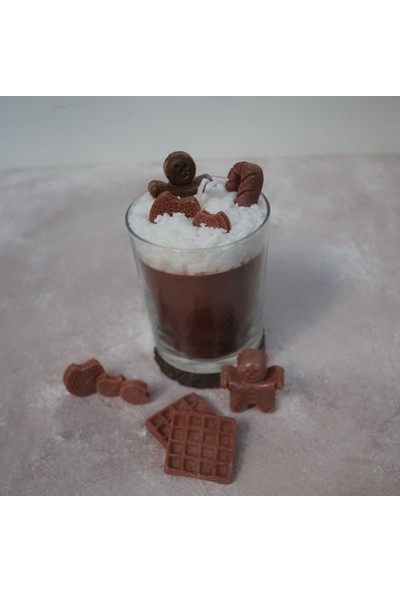 Mudita Tasarım Kokulu Çikolata Bardak Mum Dekoratif Kahve Mum