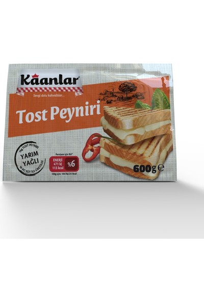 Kaanlar Yarım Yağlı Tost Peyniri 600 gr