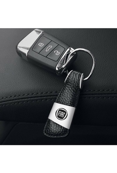 Hazemy Fiat Logolu Metal Derili Oto Anahtarlık