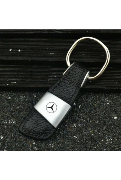 Hazemy Mercedes Logolu Metal Derili Oto Anahtarlık