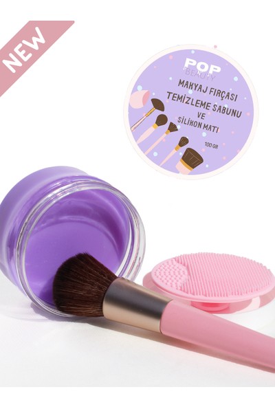 Pop Beauty Makyaj Fırçası, Süngeri Temizleme Sabunu ve Silikon Matı 70 gr Pop Beauty Makyaj Fırçası, Süngeri Temizleme Sabunu ve Silikon Matı 70 gr