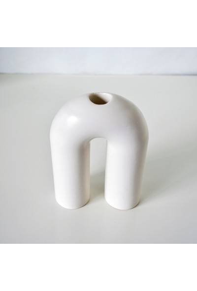 Mono Deco Jesmonite Ters U Mumluk Krem