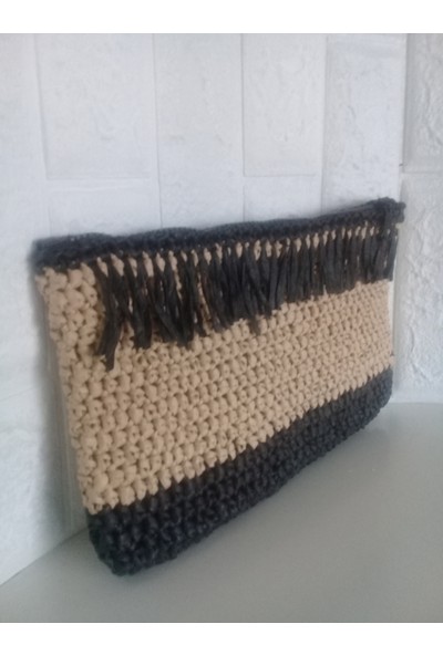 Cybele Tığ Işi Rafya Clouch Çanta