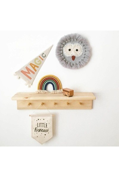 Bagax Ahşap Dekoratif Askılı Raf Bebek Çocuk Odası Raf 60 cm Bagax Ahşap Dekoratif Askılı Raf Bebek Çocuk Odası Raf 60 cm