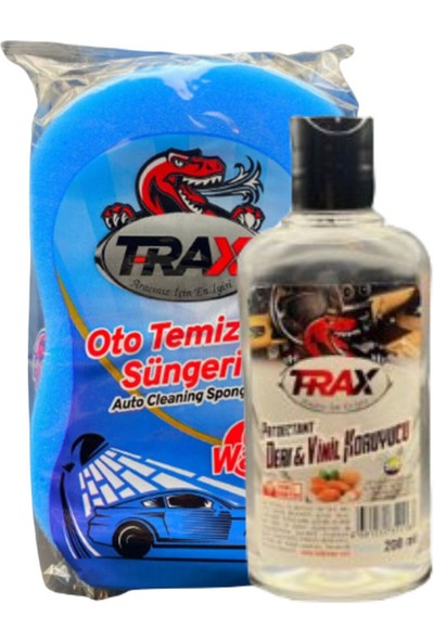 Trax Araba Oto Yıkama Süngeri ve Protectant Badem Yağı Deri Plastik Vinil Koruyucu Parlatıcı 200 ml Trax Araba Oto Yıkama Süngeri ve Protectant Badem Yağı Deri Plastik Vinil Koruyucu Parlatıcı 200 ml