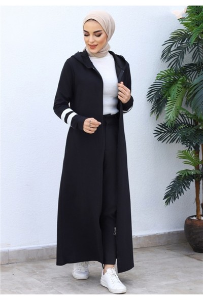 Ece Moda Fermuarlı Uzun Tesettür Yazlık Ferace Ece Moda Fermuarlı Uzun Tesettür Yazlık Ferace
