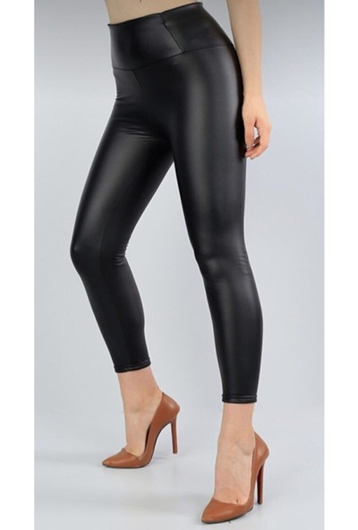 CC Global Kadın Yüksek Bel Deri Tayt