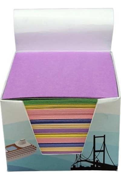 Ogito Renkli Küp Blok Not Kağıdı Dokulu