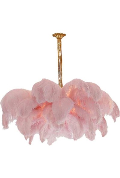 Karaca Aydınlatma Deve Kuşu Tüylü Avize